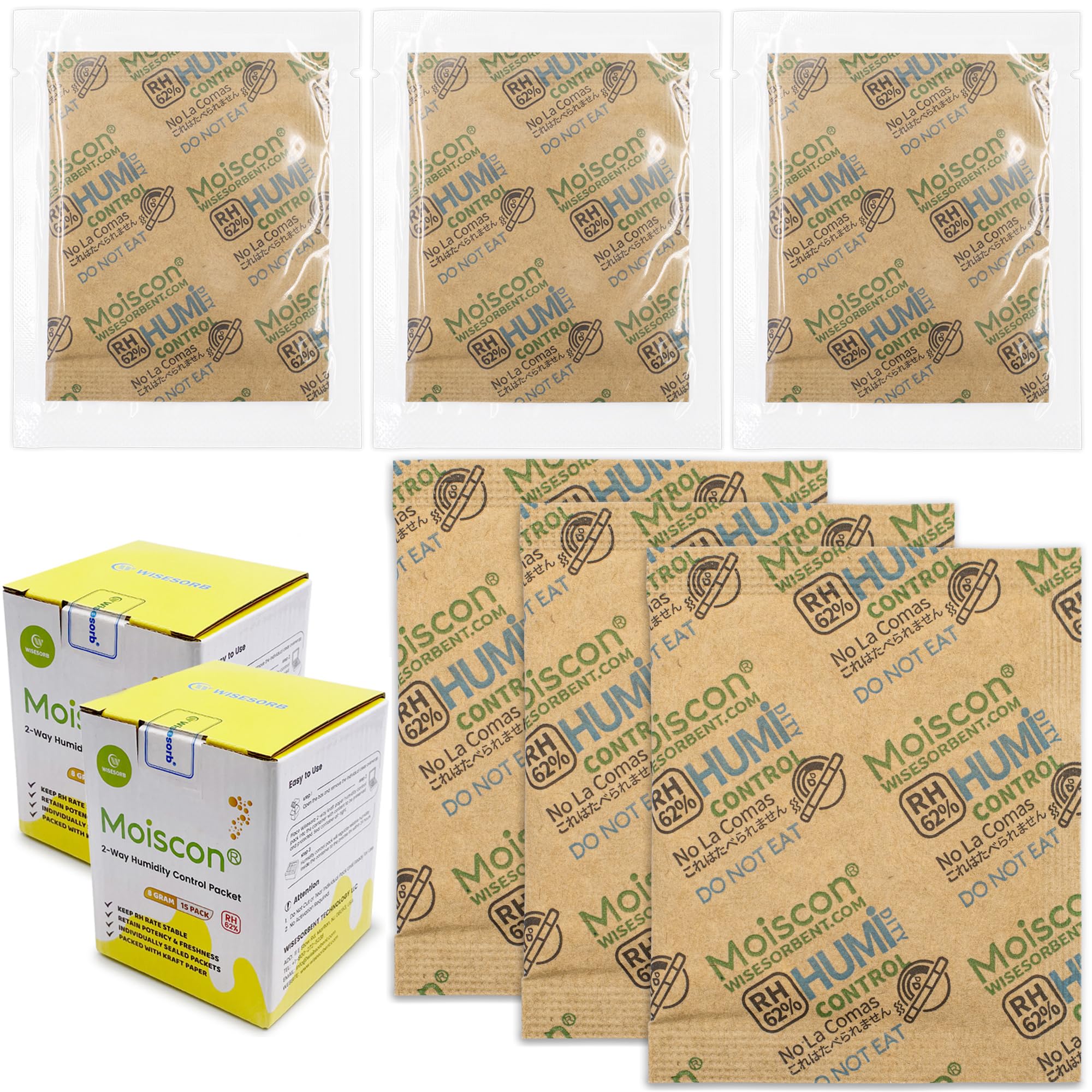 Snapklik.com : Wisesorb 30 Pack 62% RH 8 Gram Two-Way Humidity Control ...