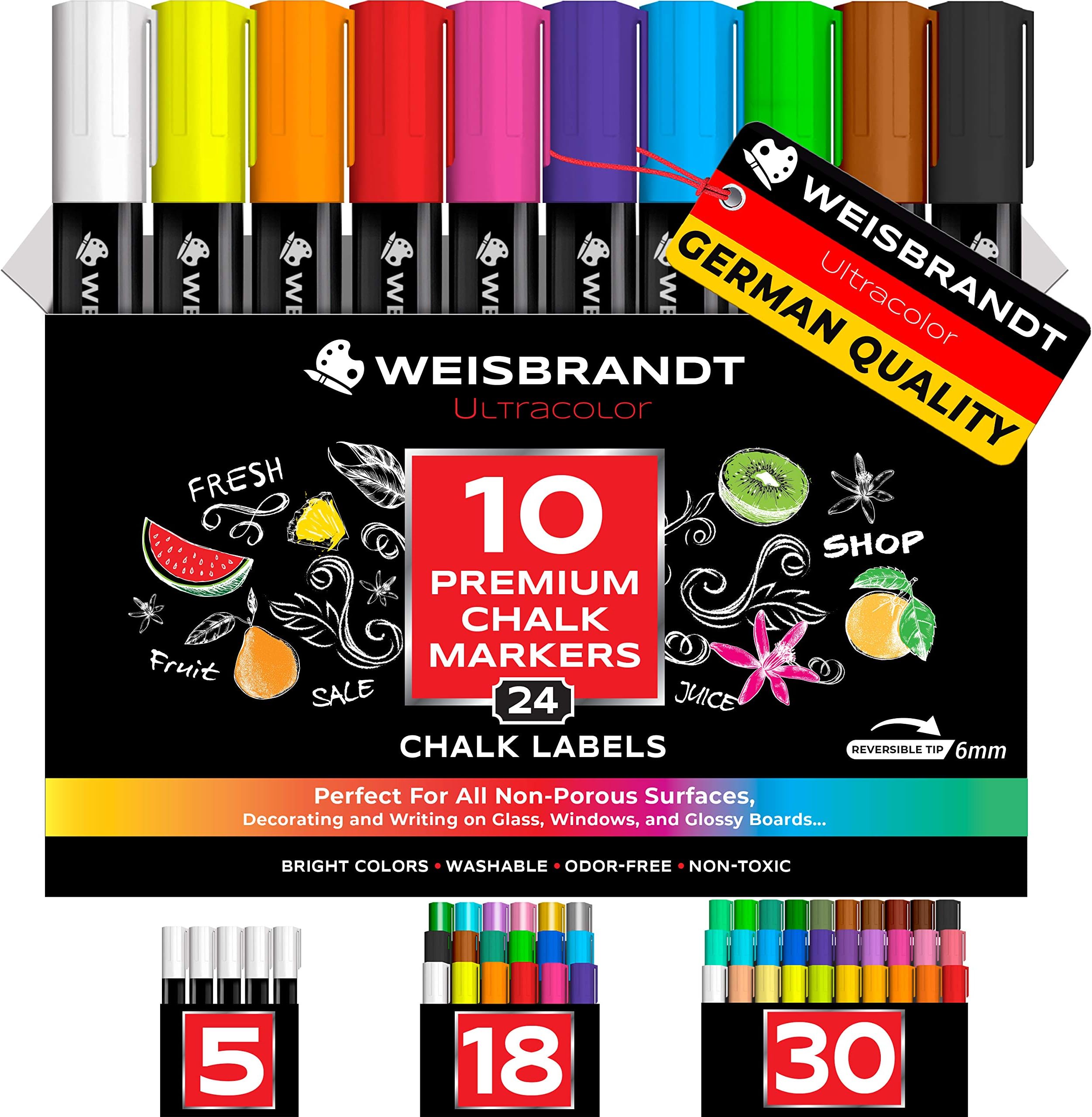 Amazon.com : TFIVE Liquid Chalk Markers - 8 Vibrant Color Erasable ...