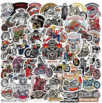 Amazon.com: Hoghaki Motorcycle Stickers Pack, 50 Cool Motor Vinyl ...