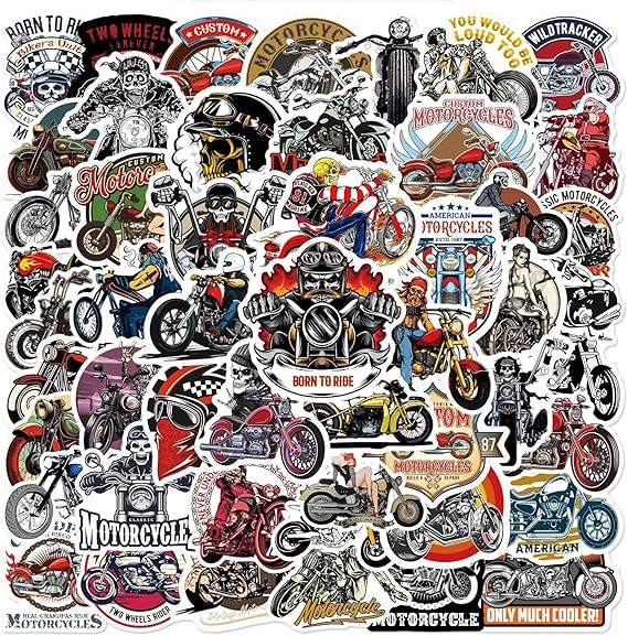 Amazon.com: Hoghaki Motorcycle Stickers Pack, 50 Cool Motor Vinyl ...