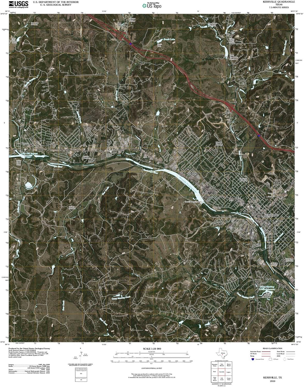 Amazon.com: Texas Maps - 2010 Kerrville, TX - USGS Historical ...