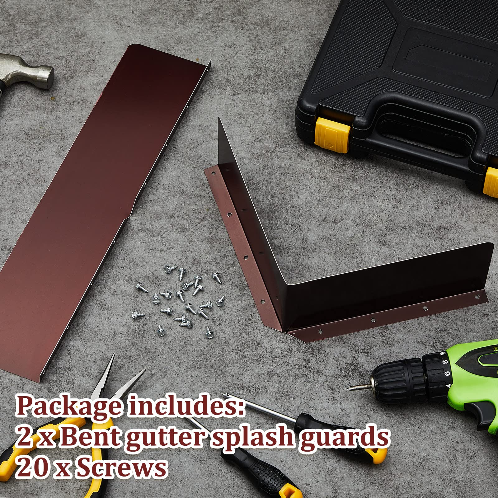 Snapklik.com : 2 Pcs Gutter Valley Splash Guards Downspout Diverter ...