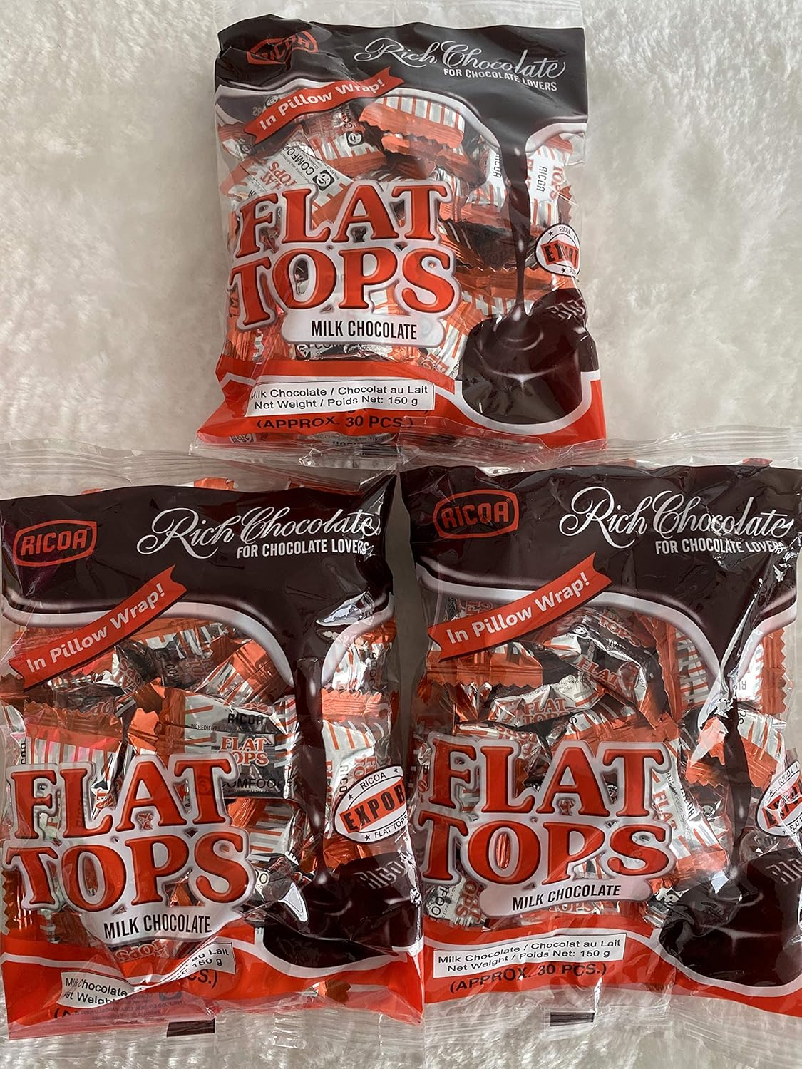 Flat Tops Rich Chocolate 3 paquetes (30 piezas en un paquete) – Yaxa ...
