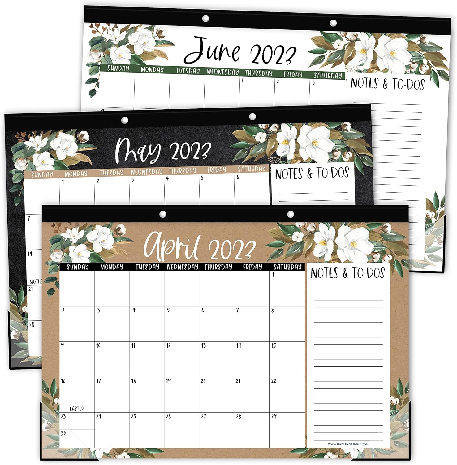 Amazon.com : Floral Large Desk Calendar 2023-2024 Calendar Desk Pad ...