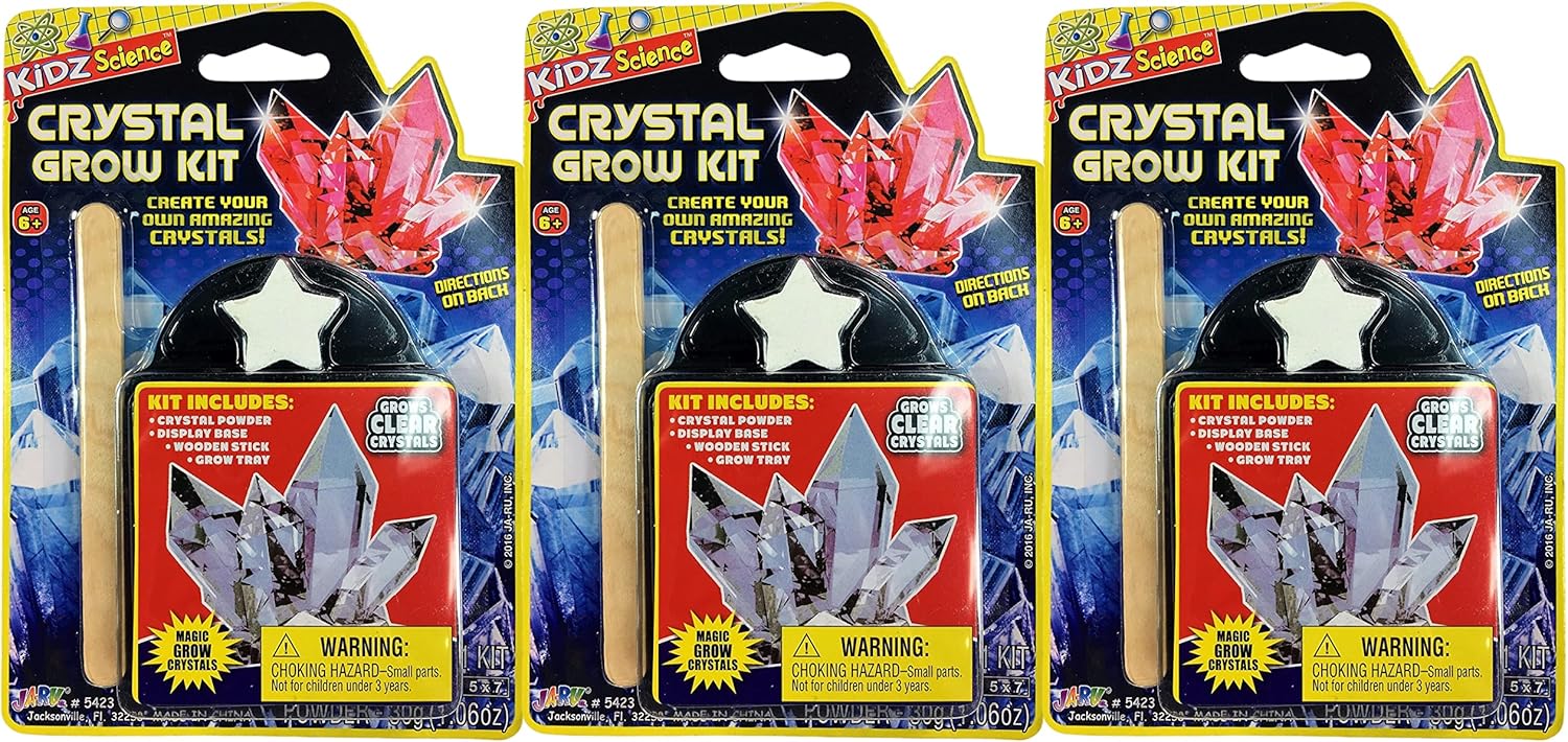 Amazon.com: JA-RU Kids Science Kit Crystal Grow Kit (3 Crystal Kits ...