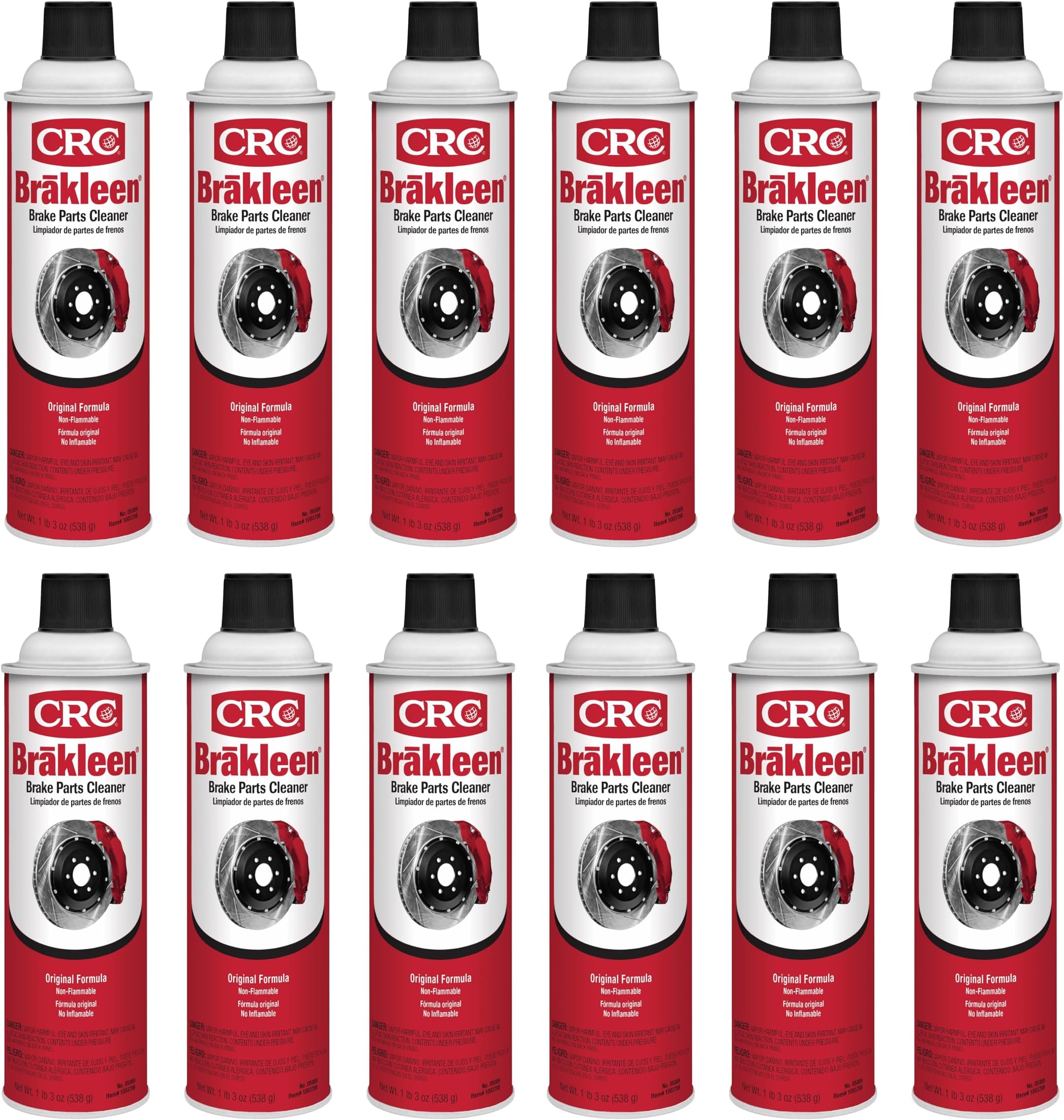 CRC Brakleen 1003706 Brake Cleaner Spray Non-Flammable, 19 oz, [12 Pack ...