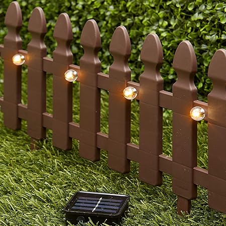 Amazon.com : The Lakeside Collection 6-Ft. Solar Border Fence Panel ...