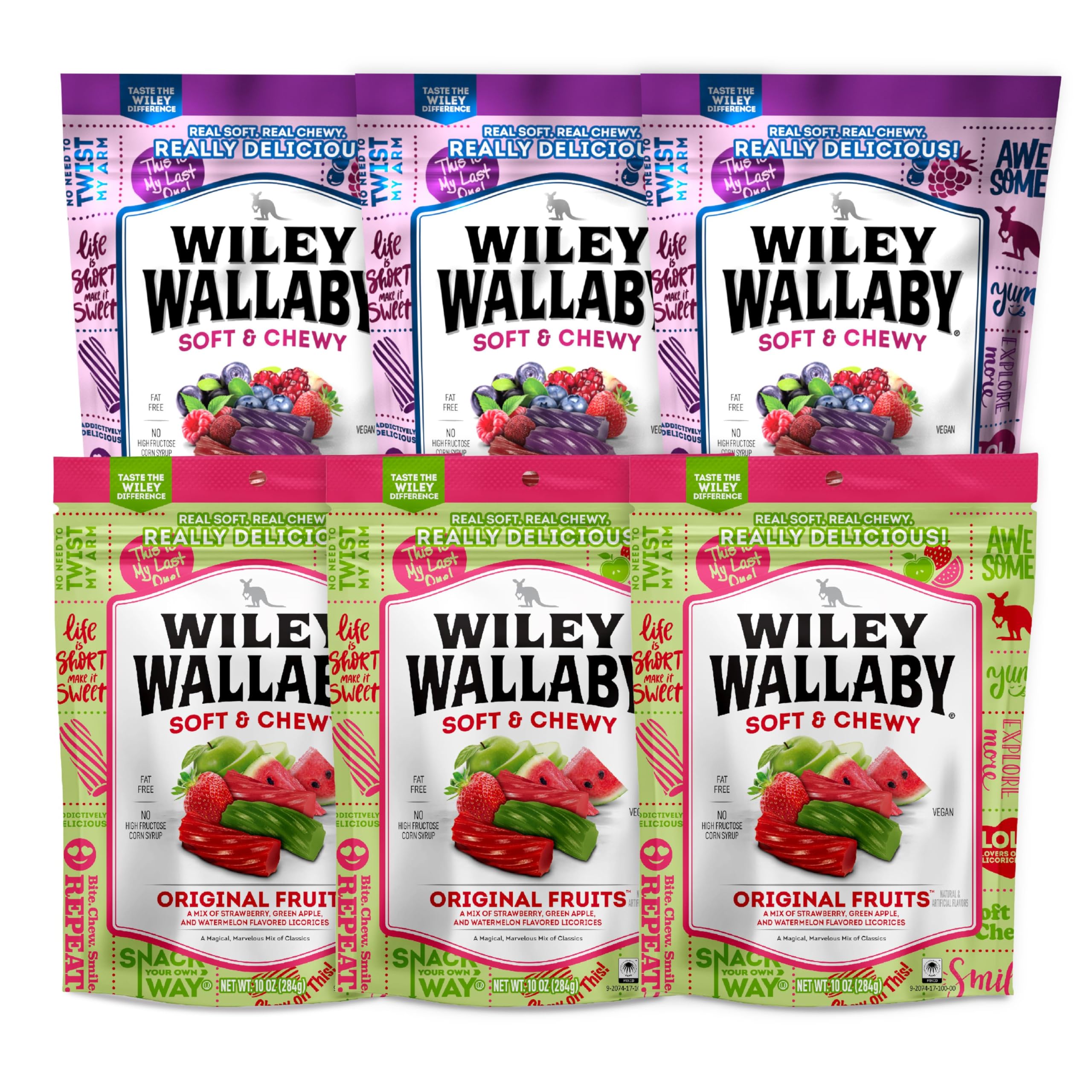 Amazon.com : Wiley Wallaby Licorice 10 Ounce Variety Pack - Original ...