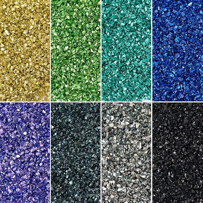 Amazon.com: Magibeads 8 Colors Crushed Glass Filler AB Color Chunky ...
