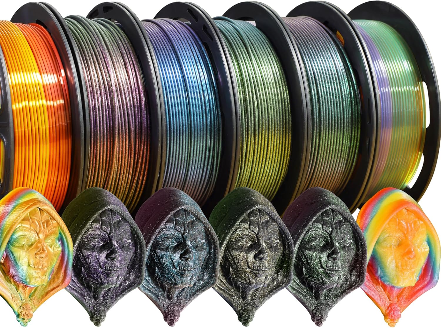 Amazon.com: 6 Spools Dark Magic Colors PLA 3D Printer Filament Bundle ...
