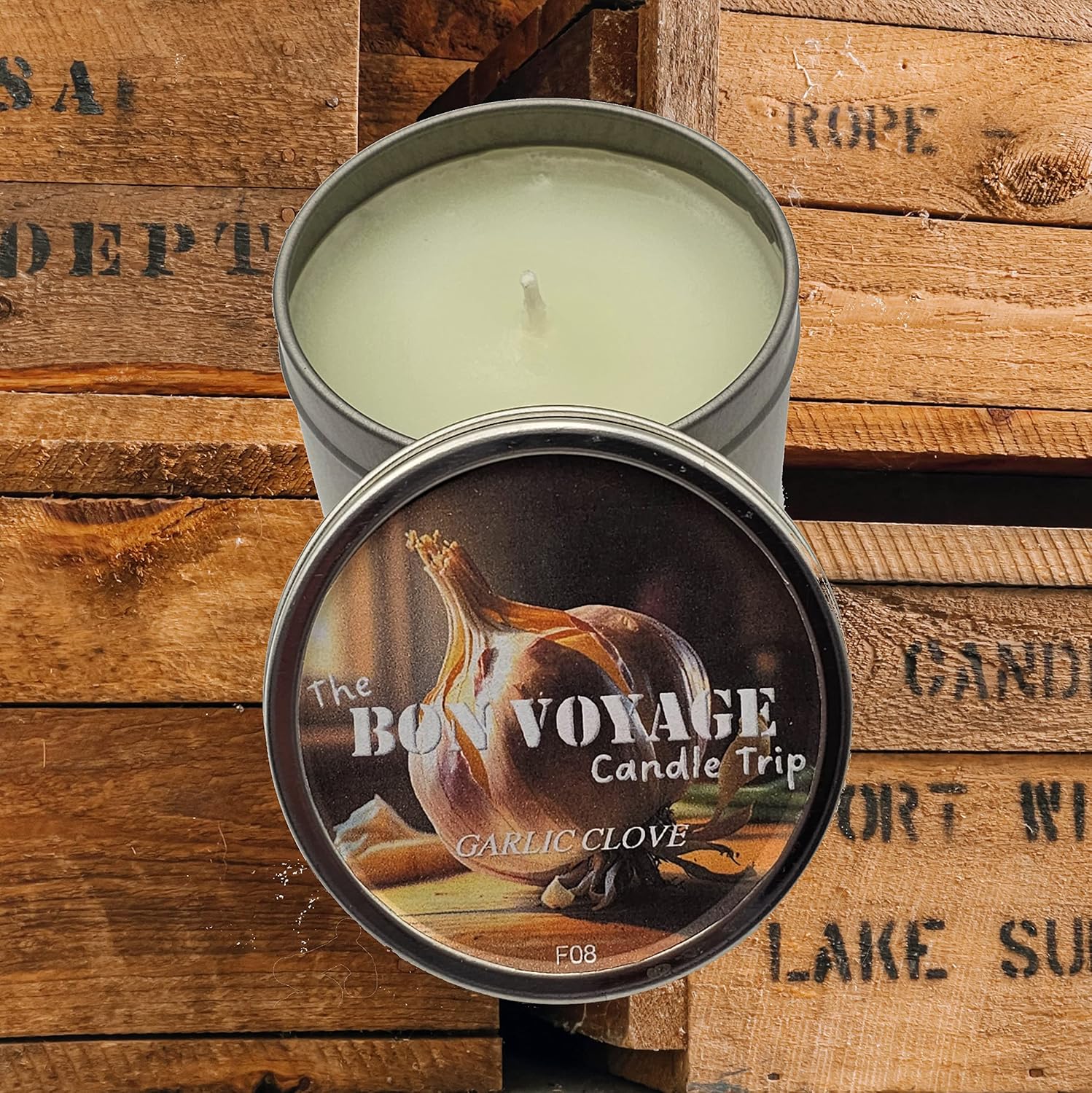 Amazon.com: Bon Voyage Garlic Clove Scented Candles - 4oz Jar Candle ...