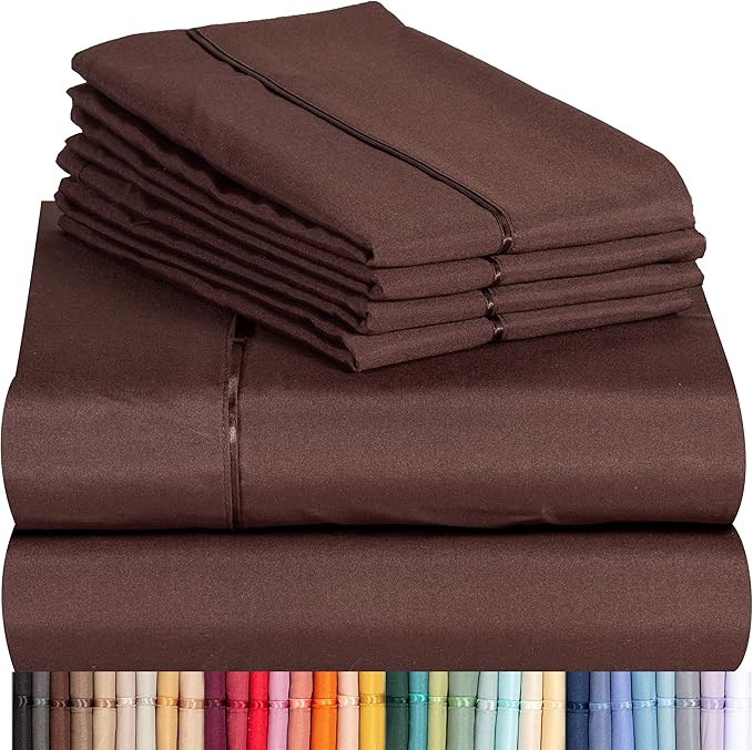 Amazon.com: LuxClub 4 PC Sheet Set Sheets Deep Pockets 18" Eco Friendly ...