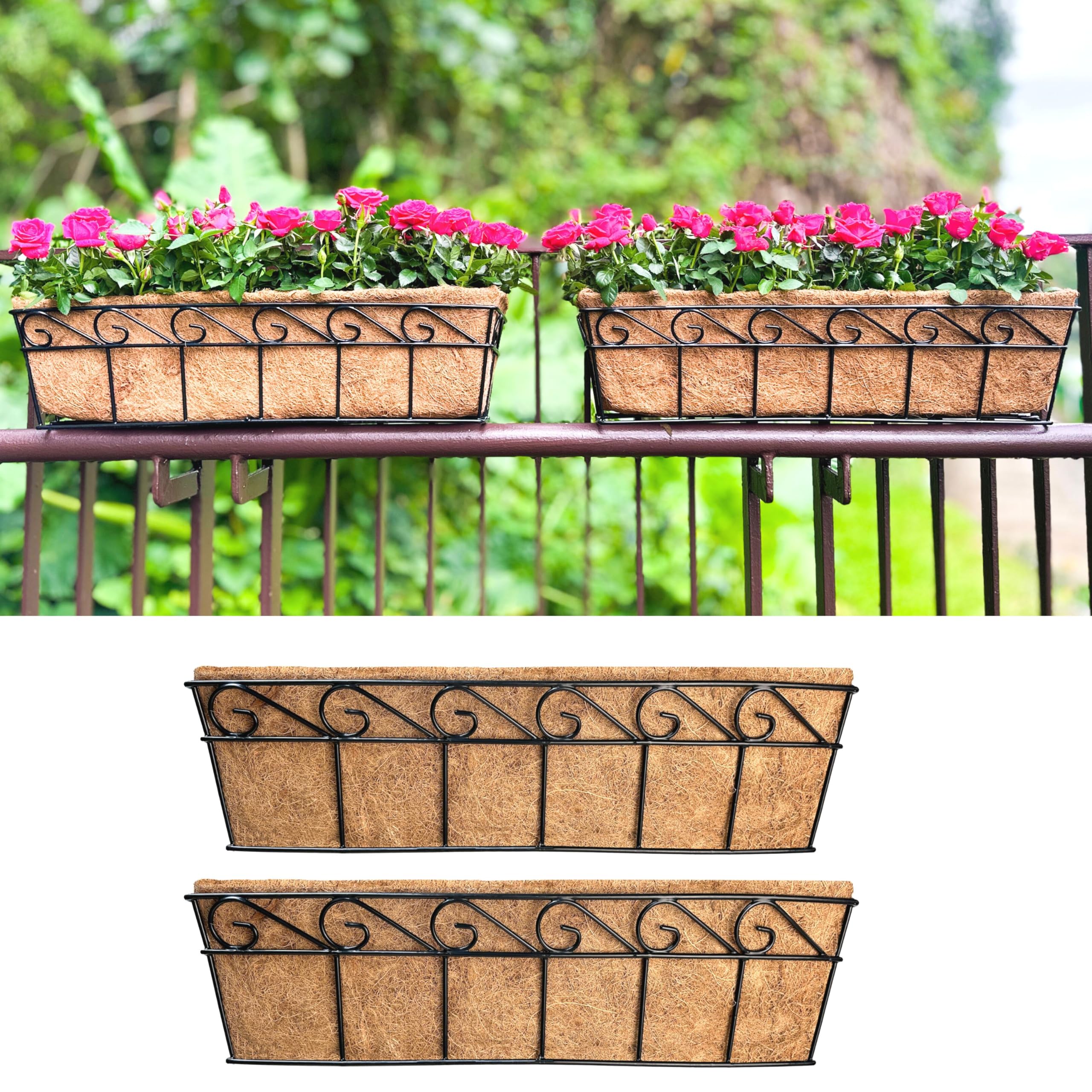 Amazon.com: Maxona Wall Hanging Planter for Outdoor Plants (2 Pack) 24 ...