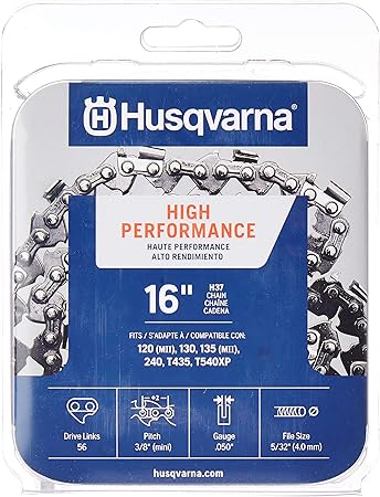 Husqvarna 531300446 16-Inch H37-56 (91VG) Lo-Pro Saw Chain, 3/8-Inch by ...