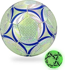 Amazon.com : Linkidea Size 5 Glow in Dark Soccer Ball, Durable Vegan ...