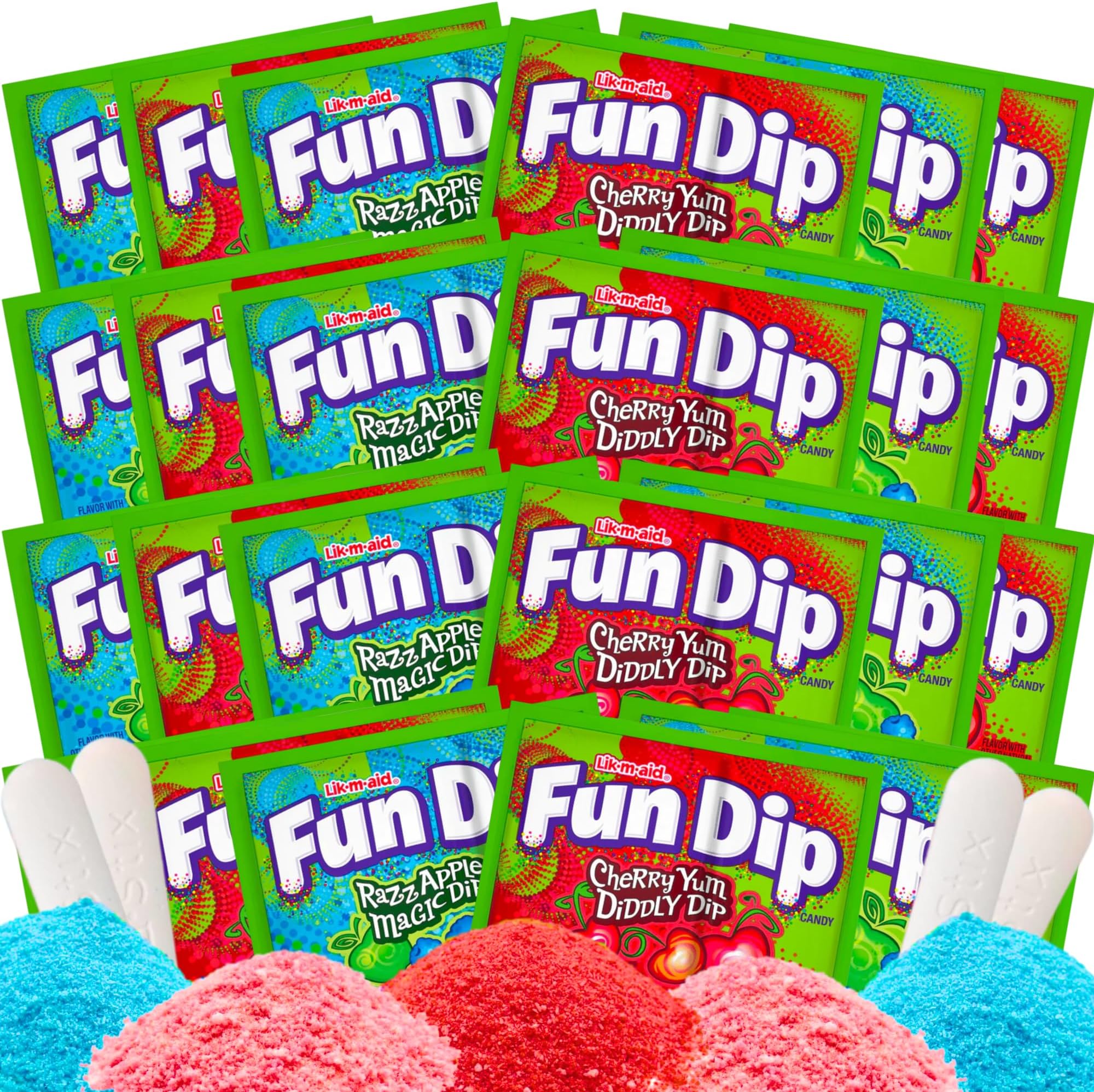 Amazon.com : Fun Dip Candy Bulk - Cherry Yum & Razz Apple Flavors ...