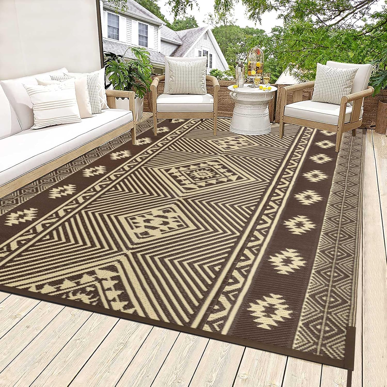 Amazon.com: HiiARug Outdoor Rug for Patios Clearance 5'x7' Outdoor ...