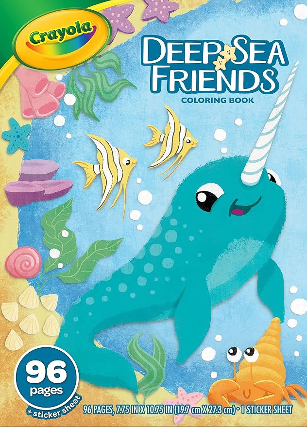 Amazon.com: Crayola Under The Sea Coloring Pages and Stickers, Coloring ...