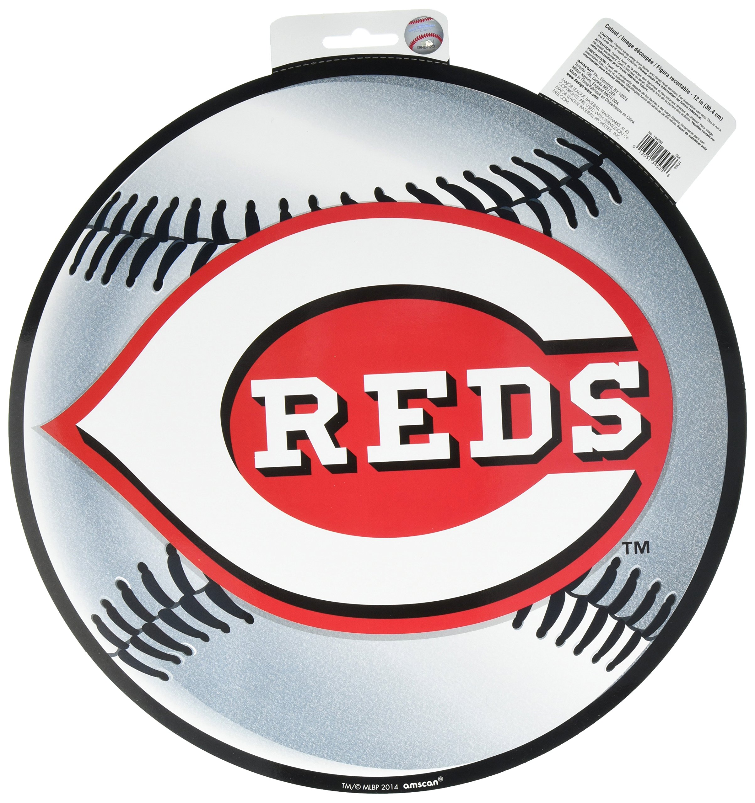 Amazon.com: Multicolor Cincinnati Reds Round Paper Cutout - 12" (Pack ...