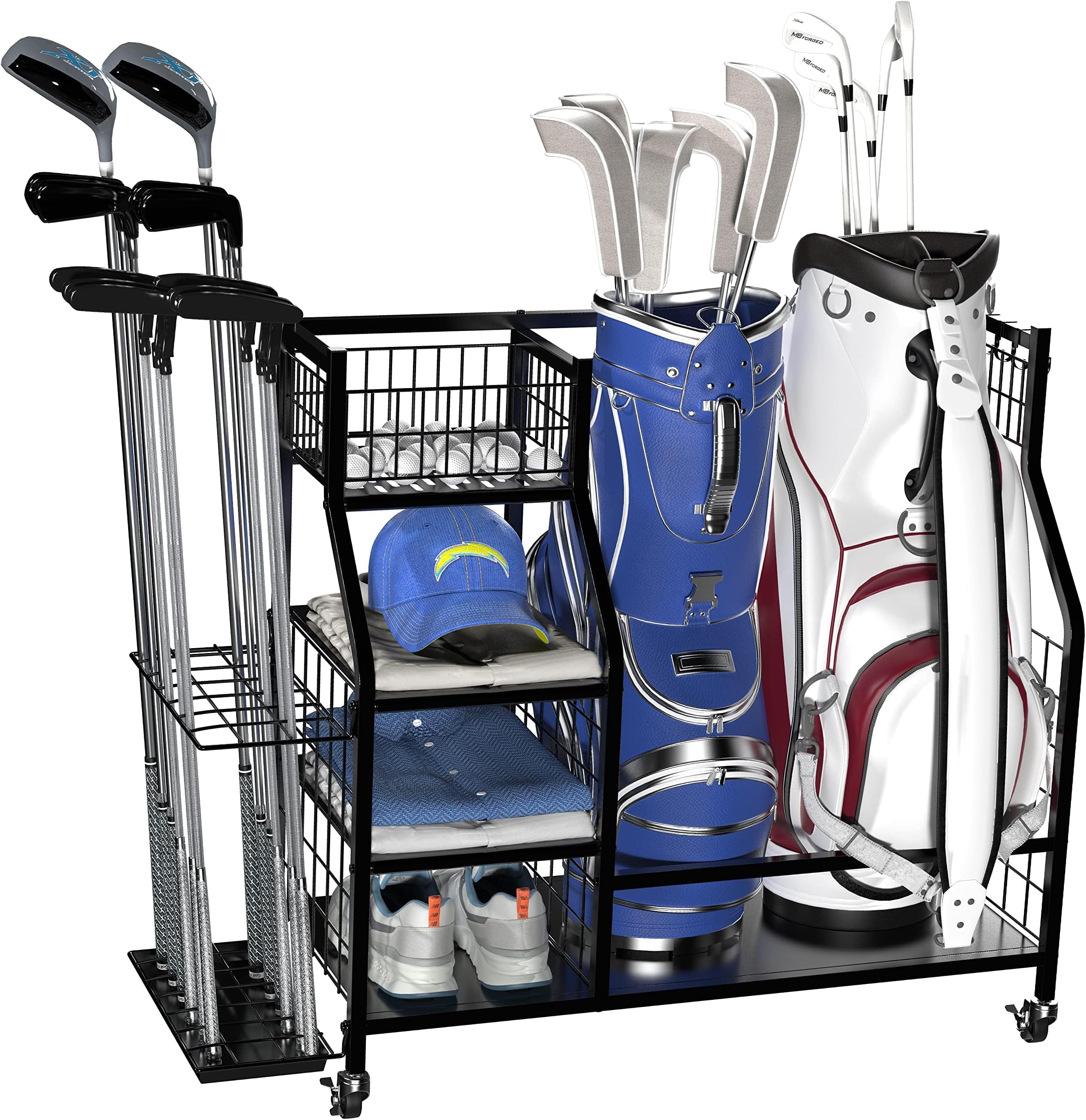 Amazon.com : Golf Storage Organizer for Garage, Golf Bag Holder Club ...