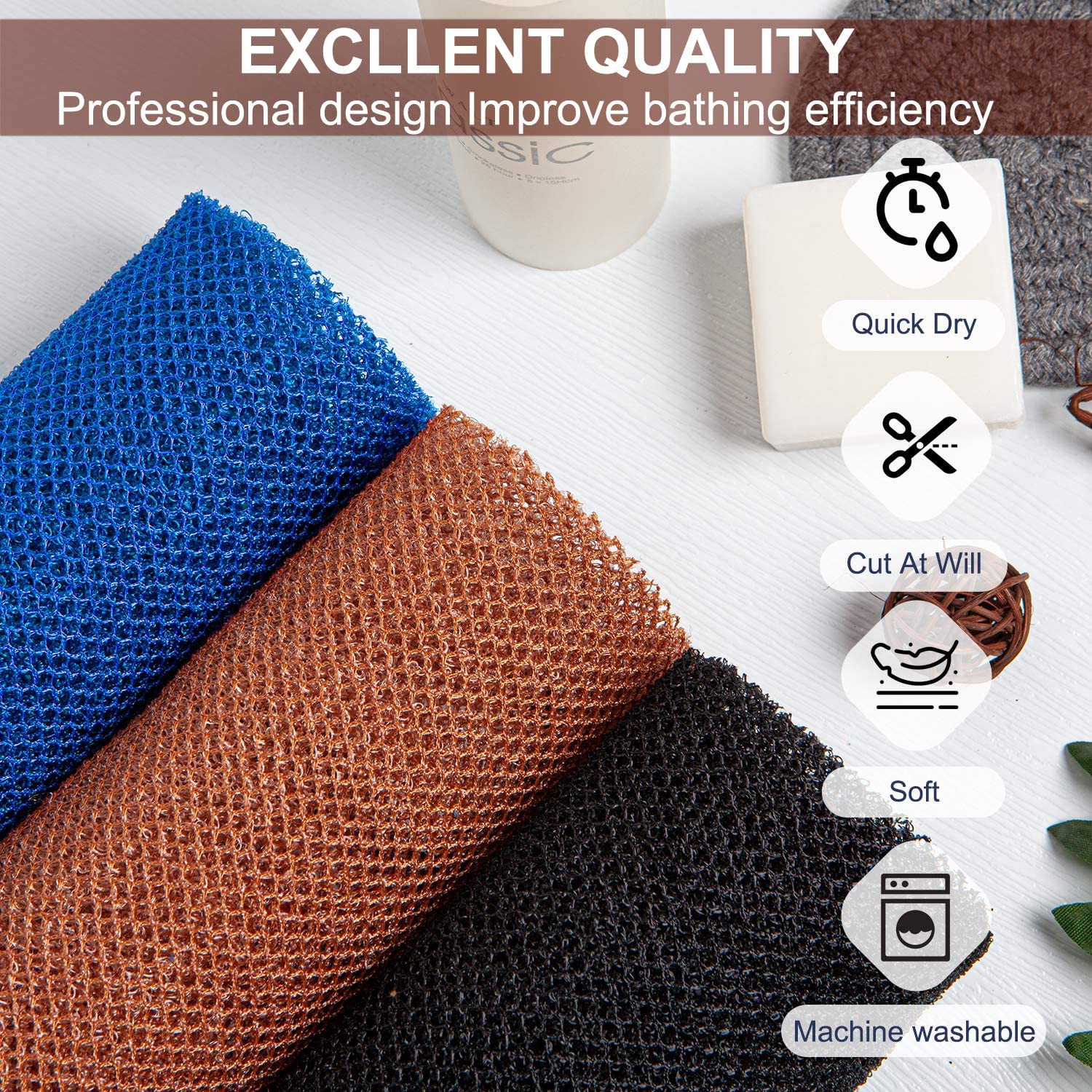 Snapklik.com : African Net Sponge 3 Pieces African Exfoliating Net ...