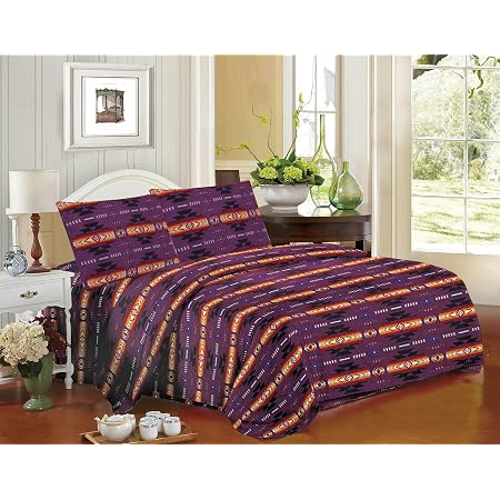 Amazon.com: Nu Trendz Southwest Design (Navajo Print) Purple 4 Piece ...