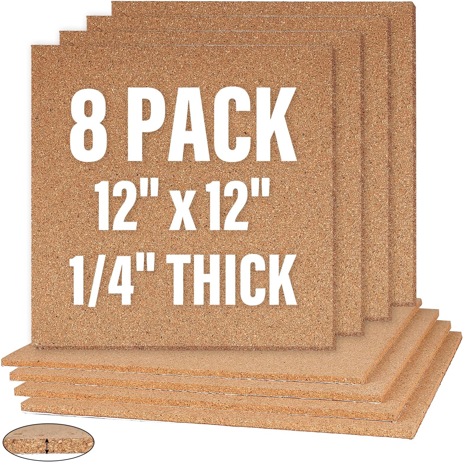Amazon.com : 16 Pieces Cork Board Tiles 12 x 12 Square Bulletin Board 1 ...