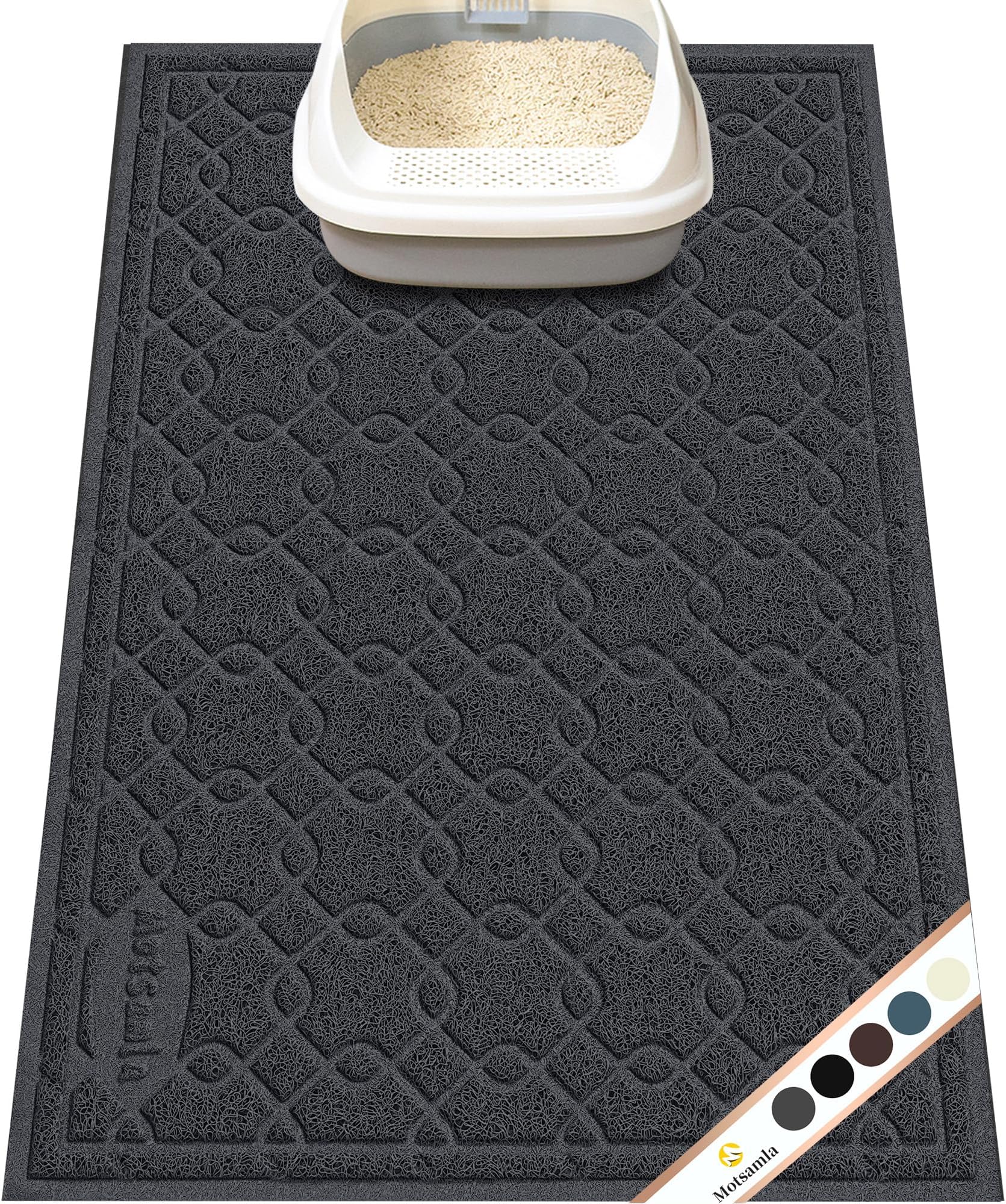 Amazon.com : Motsamla Cat Litter Box Mat, 35" x 24" Large Kitty Litter ...