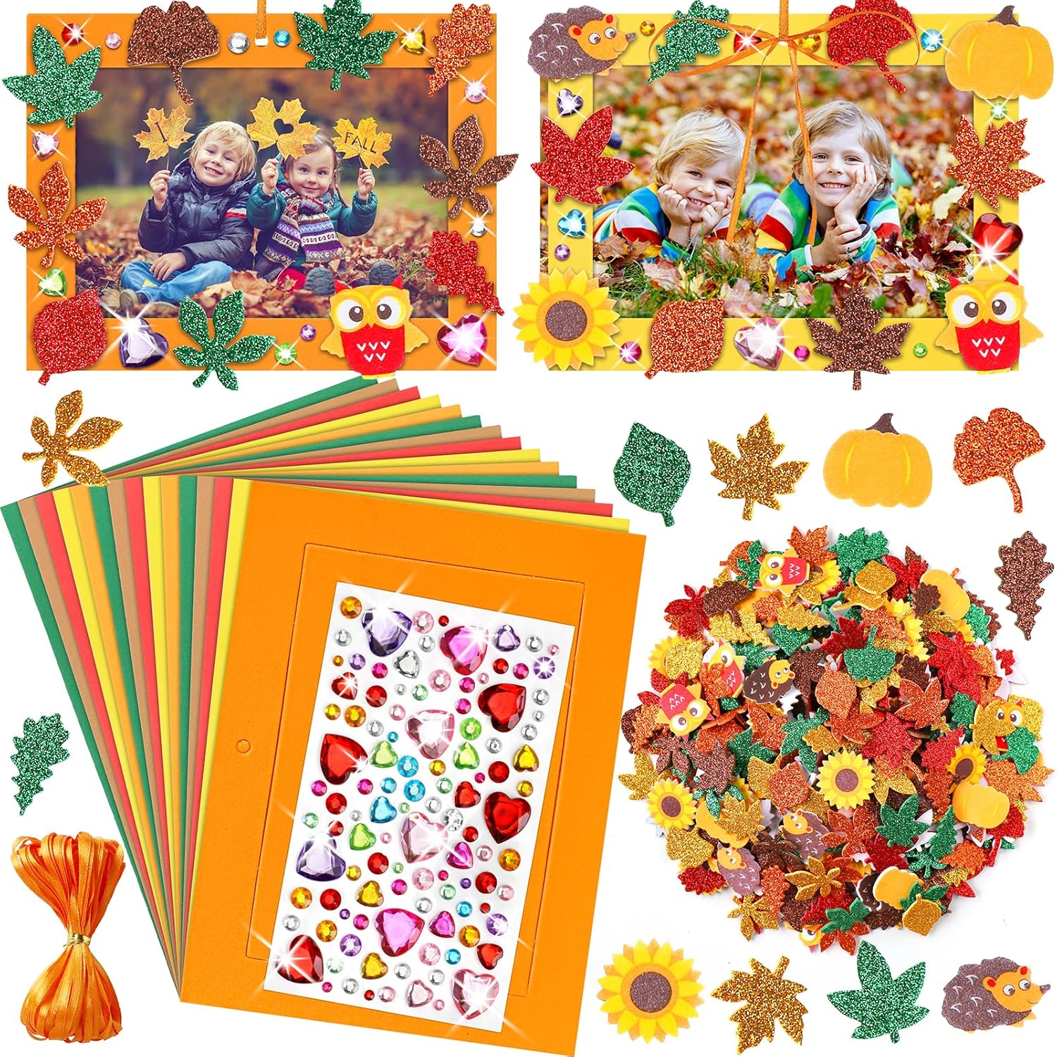 Amazon.com: 232 Pieces Fall DIY Picture Frames Craft Kit for Kids 30pcs ...