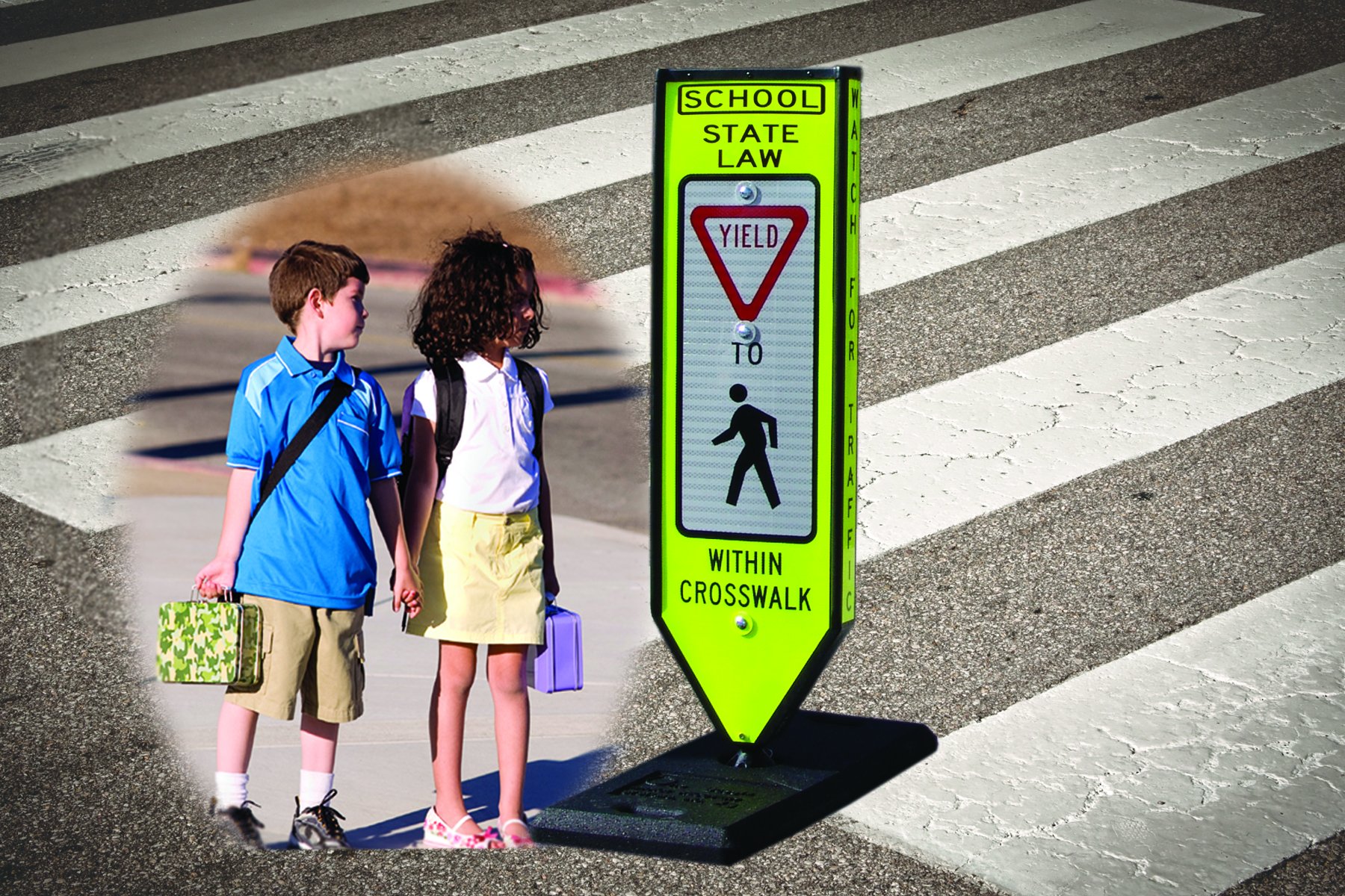 School Pedestrian Crossing Sign