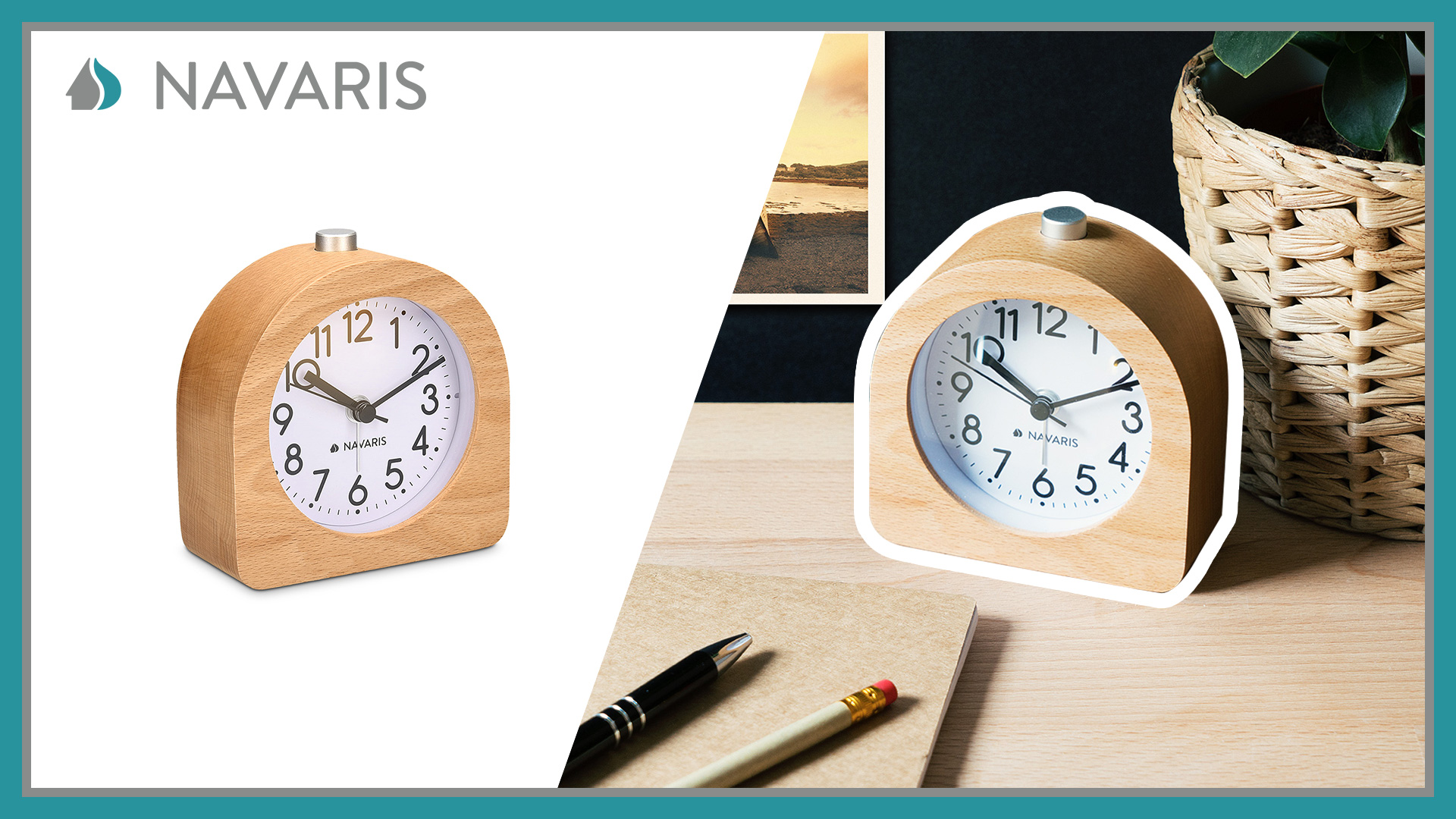 Watch Navaris Wood Analog Alarm Clock on Amazon Live