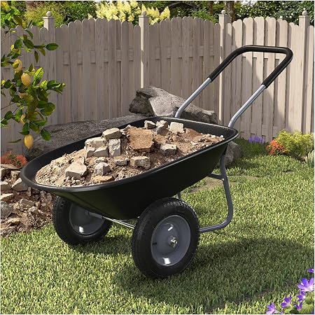 Amazon.com : Garden Star 70019 Garden Barrow Dual-Wheel Wheelbarrow ...