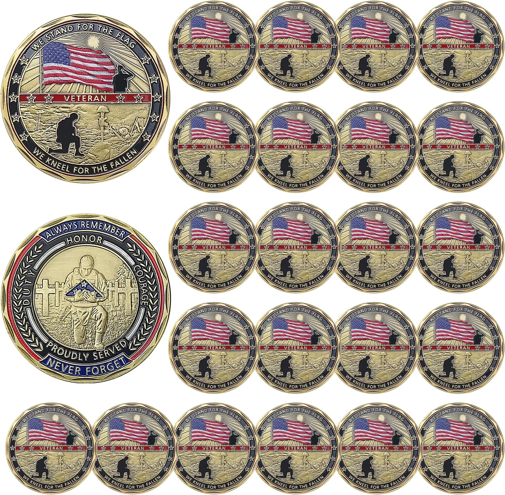 Amazon.com: AtSKnSK 24 PCS US Military Challenge Coin Veteran Coin ...