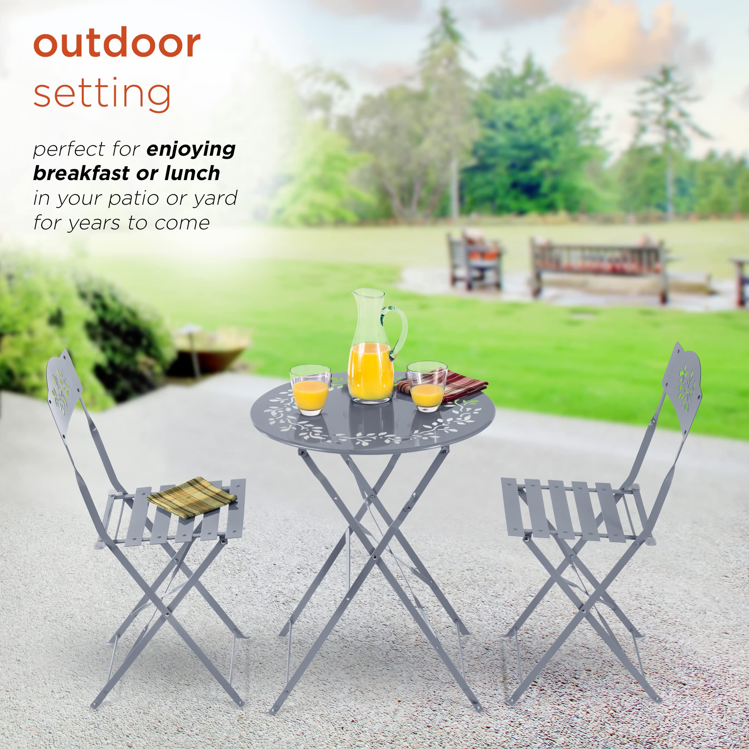 Snapklik.com : Alpine Corporation MSY100A-GR Folding Table And Chairs Patio Seating