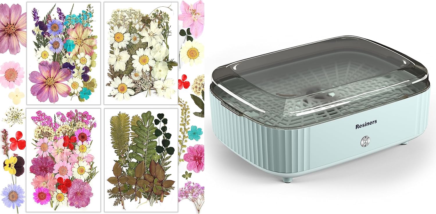 Amazon.com: Resiners 100Pcs Dried Pressed Flowers & Resin Curing ...