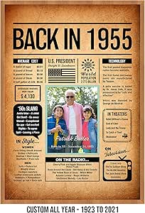 Amazon.com: Back in 1955 Poster Sign, Personalized Birthday Gifts Idea ...