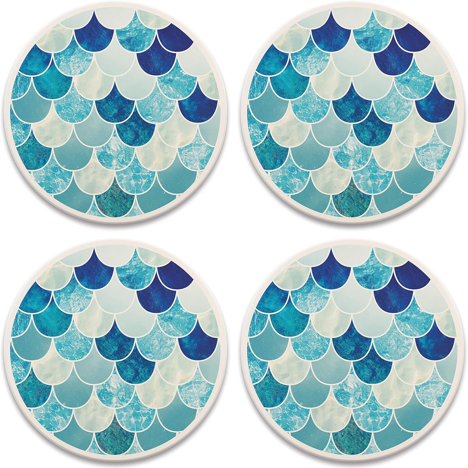 Amazon.com | CoasterStone Coaster Set-Mermaid Scales, One Size ...