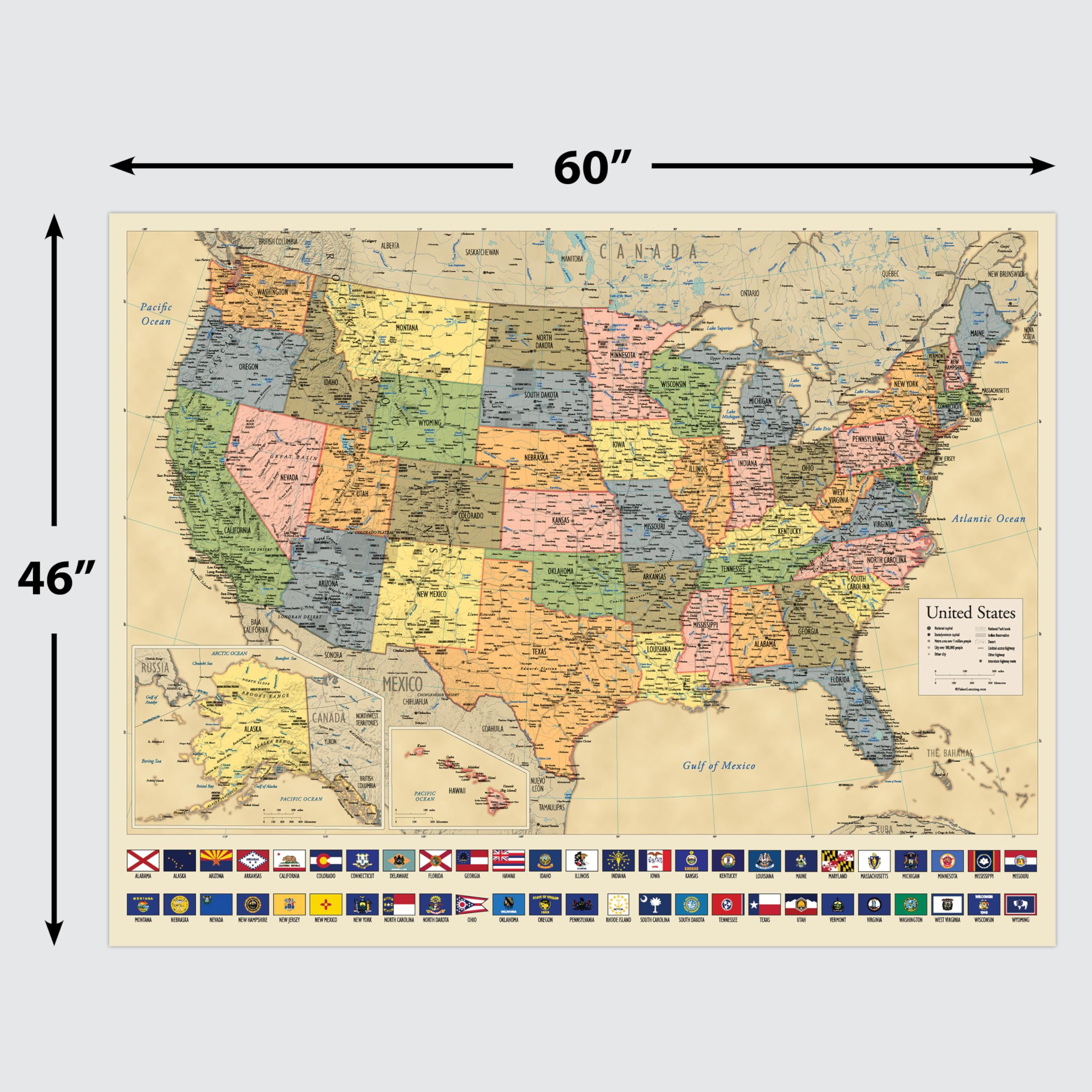 Snapklik.com : 2 Pack - Giant World Map & US Map Poster Set - Extra ...