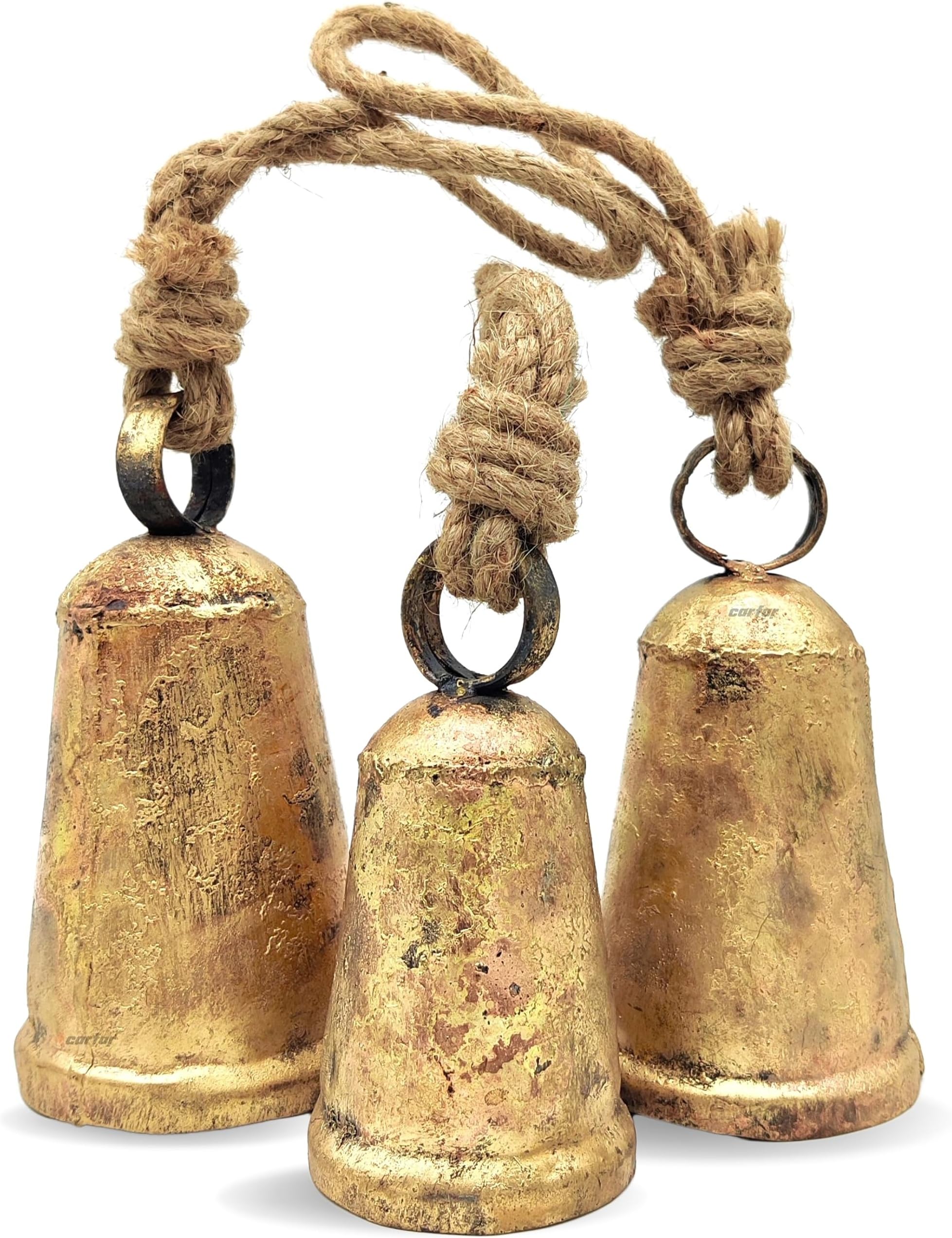 Amazon.com: 3 Pcs Handmade Rustic Christmas Bells, Vintage Iron Bells ...