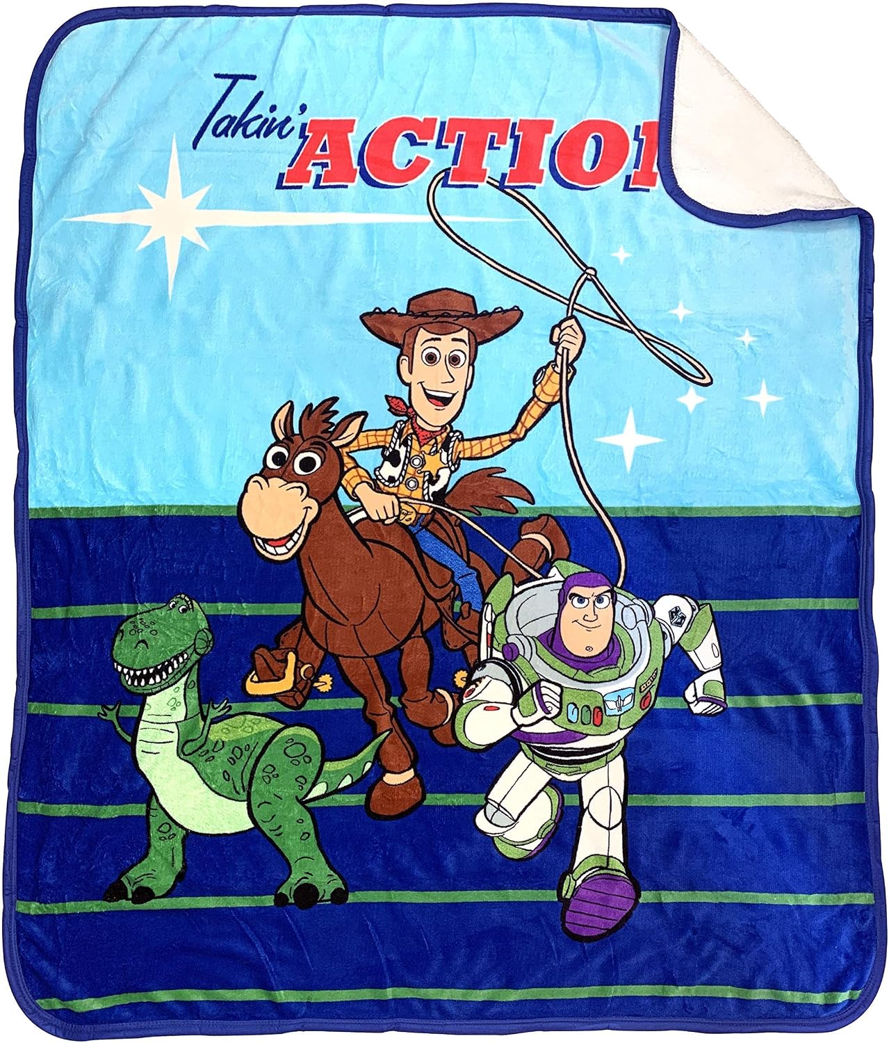 Disney Pixar Toy Story Takin Action Sherpa Throw Blanket - Measures 50 ...