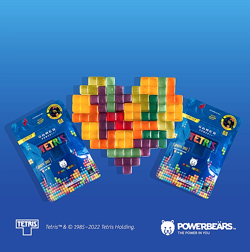 Snapklik.com : Powerbears TETRIS Gamer Gummies In Tetrimino Shapes - 20 ...