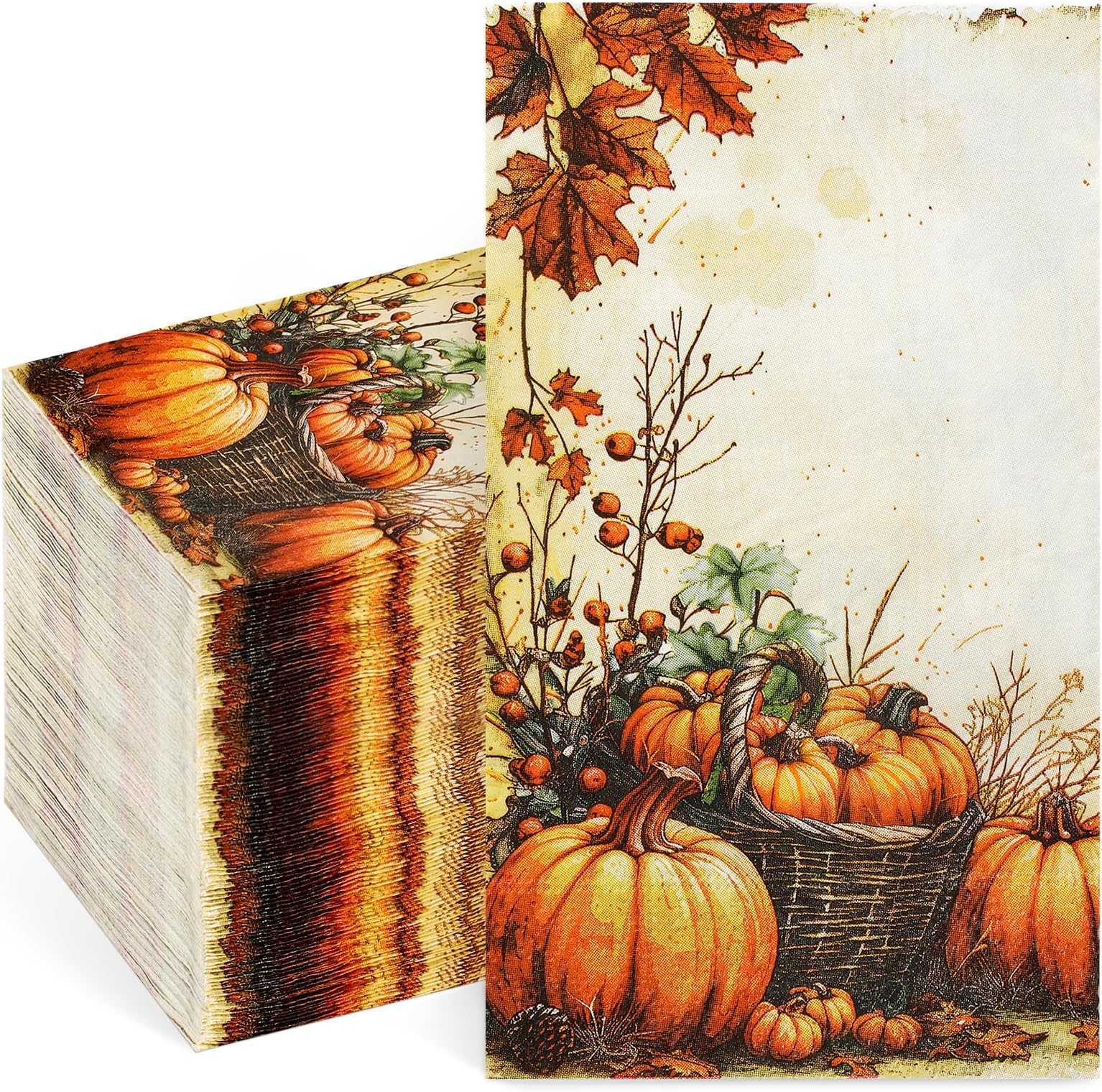 Amazon.com: Homlouue 100PCS Fall Napkins, 3Ply Pumpkin Guest Napkins ...
