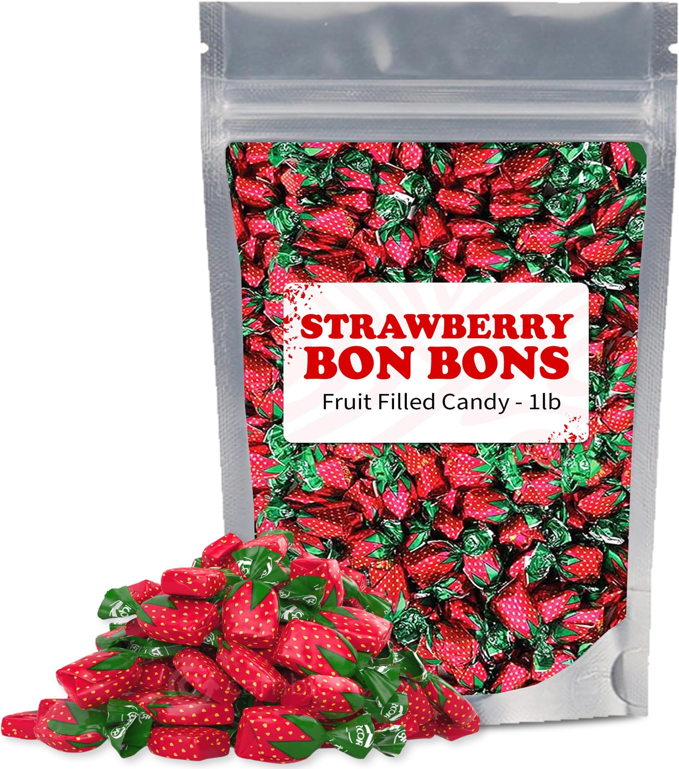 Amazon.com : Strawberry Bon Bons - 1 lb of Delicious Chewy Filled Sweet ...