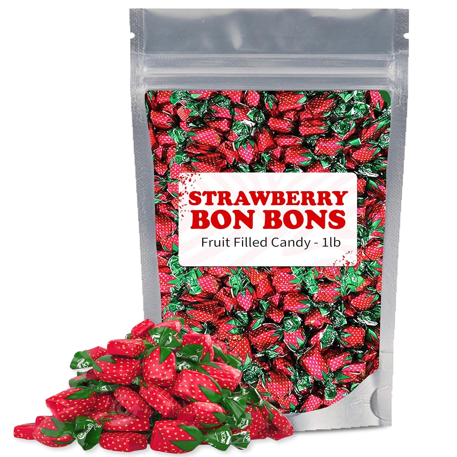 Amazon.com : Strawberry Bon Bons-Candy - Strawberry Candy, Bon Bons ...