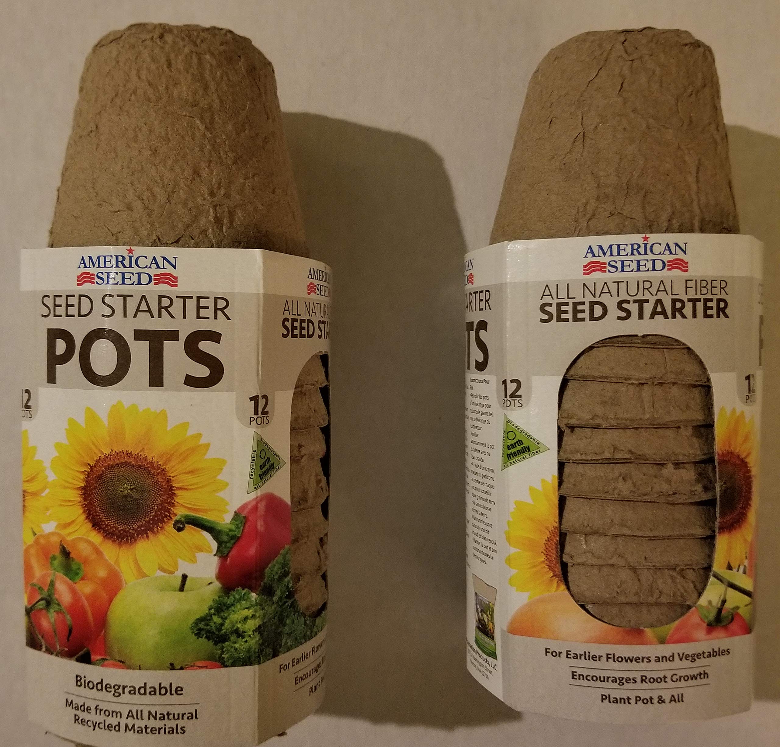 Amazon.com : All Natura Fiber, Organic, Seed Starter Pots - 2 sets of ...