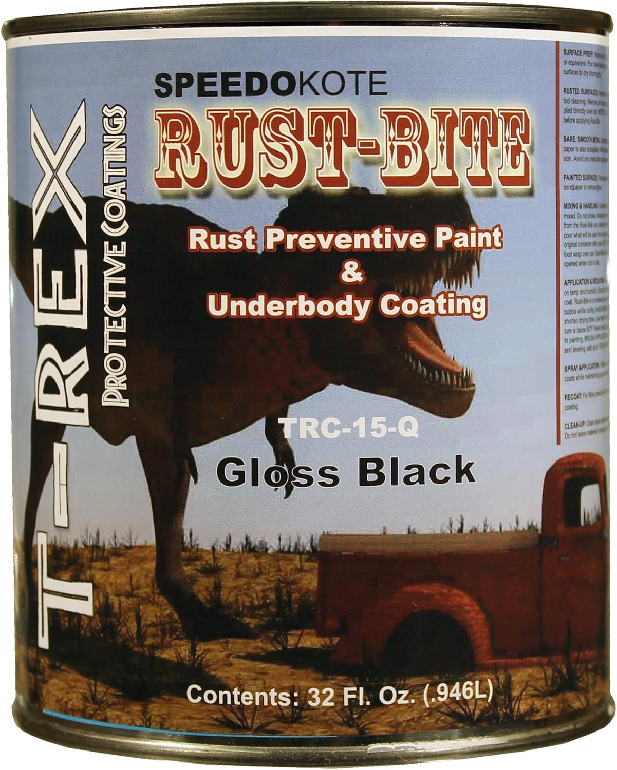 Amazon.com: Paint over Rust Underbody Gloss Black Paint, Quart, TRC-15 ...
