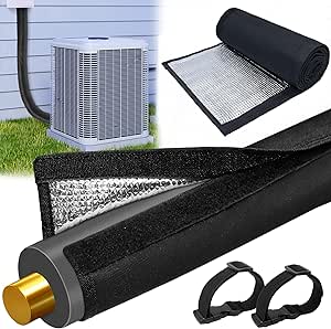 3 Layers HVAC Copper Pipe Insulation Cover, 182cmx26cm 600D Oxford AC ...
