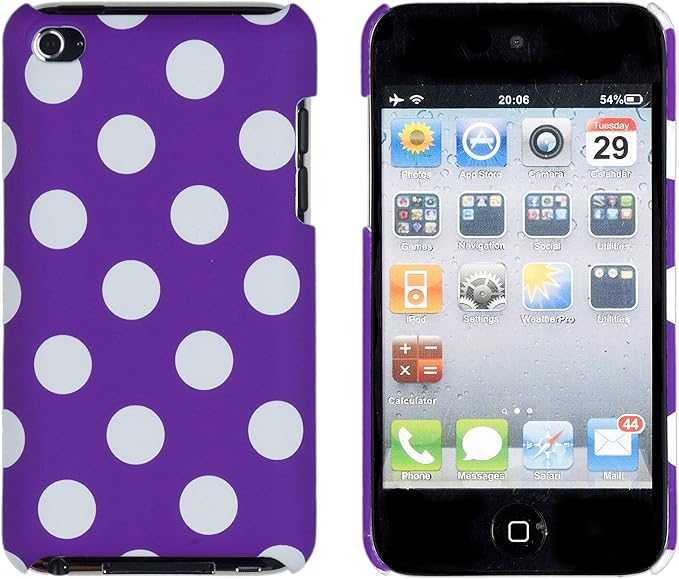 Amazon.com: Purple Polka Dot Embossed Hard Case for Apple iPod Touch 4 ...