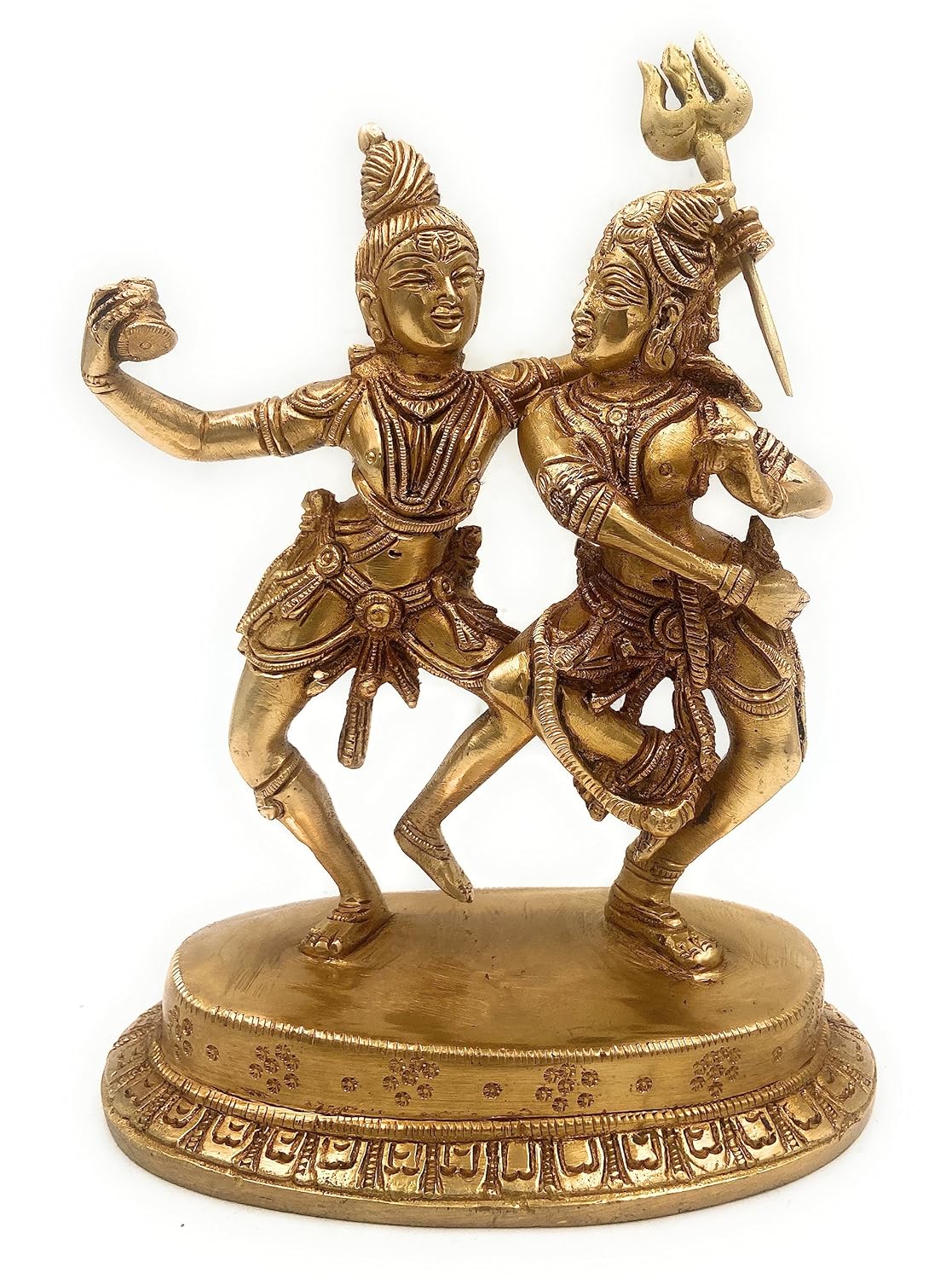 Buy South Indian Arts Brass Lord Shiva Parvathi Dancing, Shiv Parvati ...