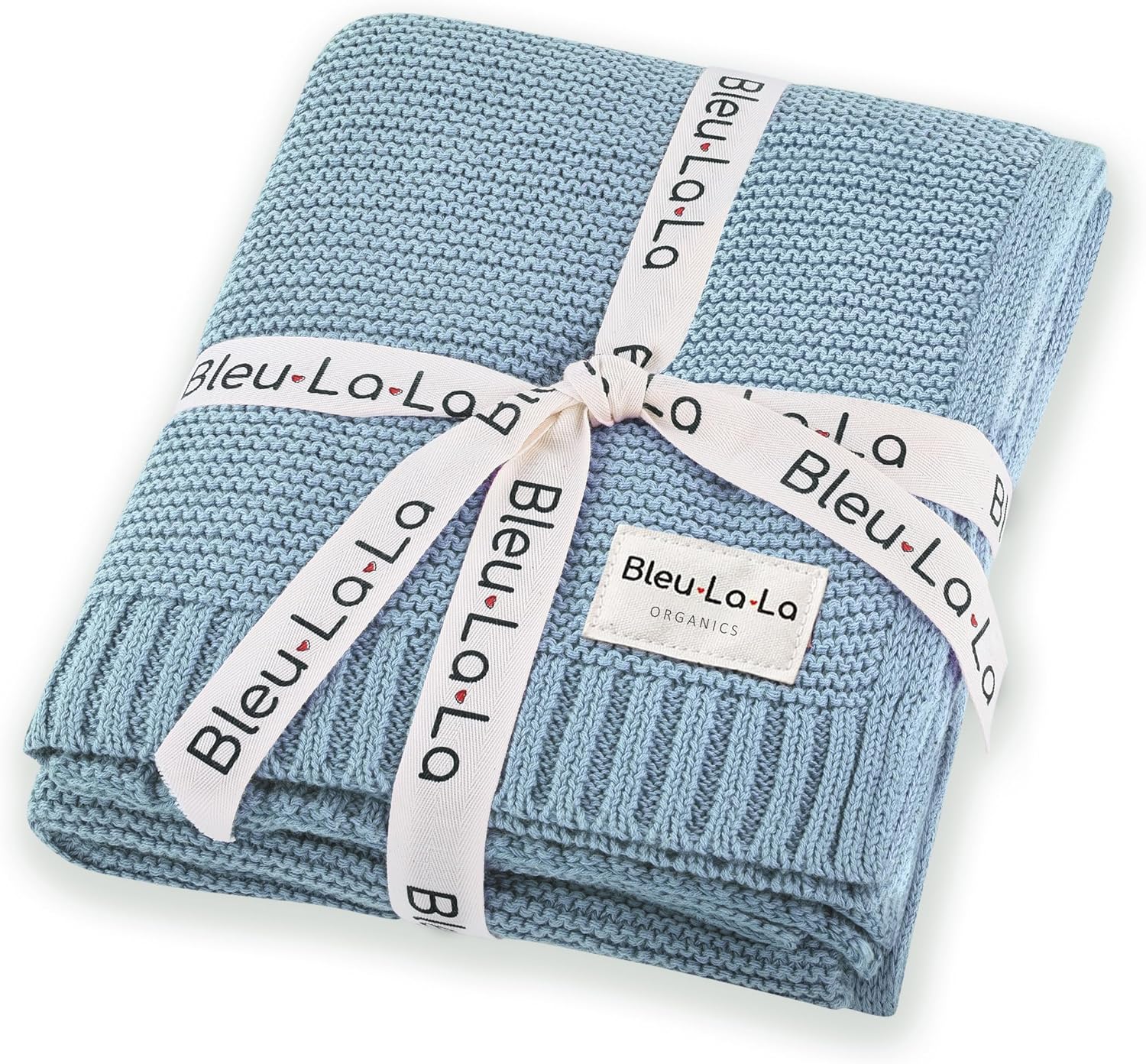Bleu La La Baby Blanket for Girls Organic Cotton Knit Soft Warm Cozy ...